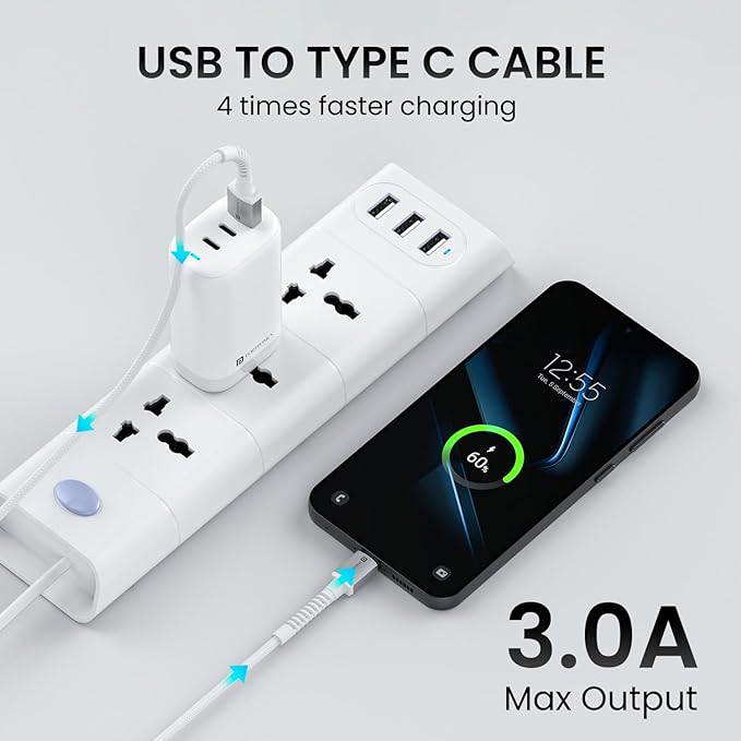 Portronics Konnect X USB To Type C Cable With 3A Output | Digi Study Lab.in